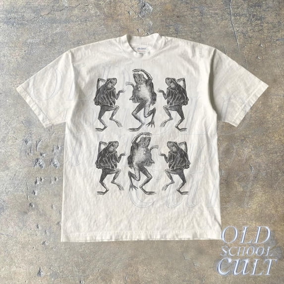 Dancing Frog Vintage 90s Tattoo Style Tshirt, Retro Y2k Frog Lovers ...