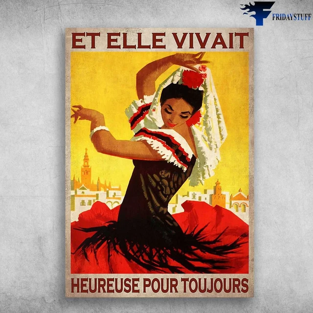 Dancing Girl Et Elle Vivait Heureuse Pour Home Decor Vintage Art Print ...