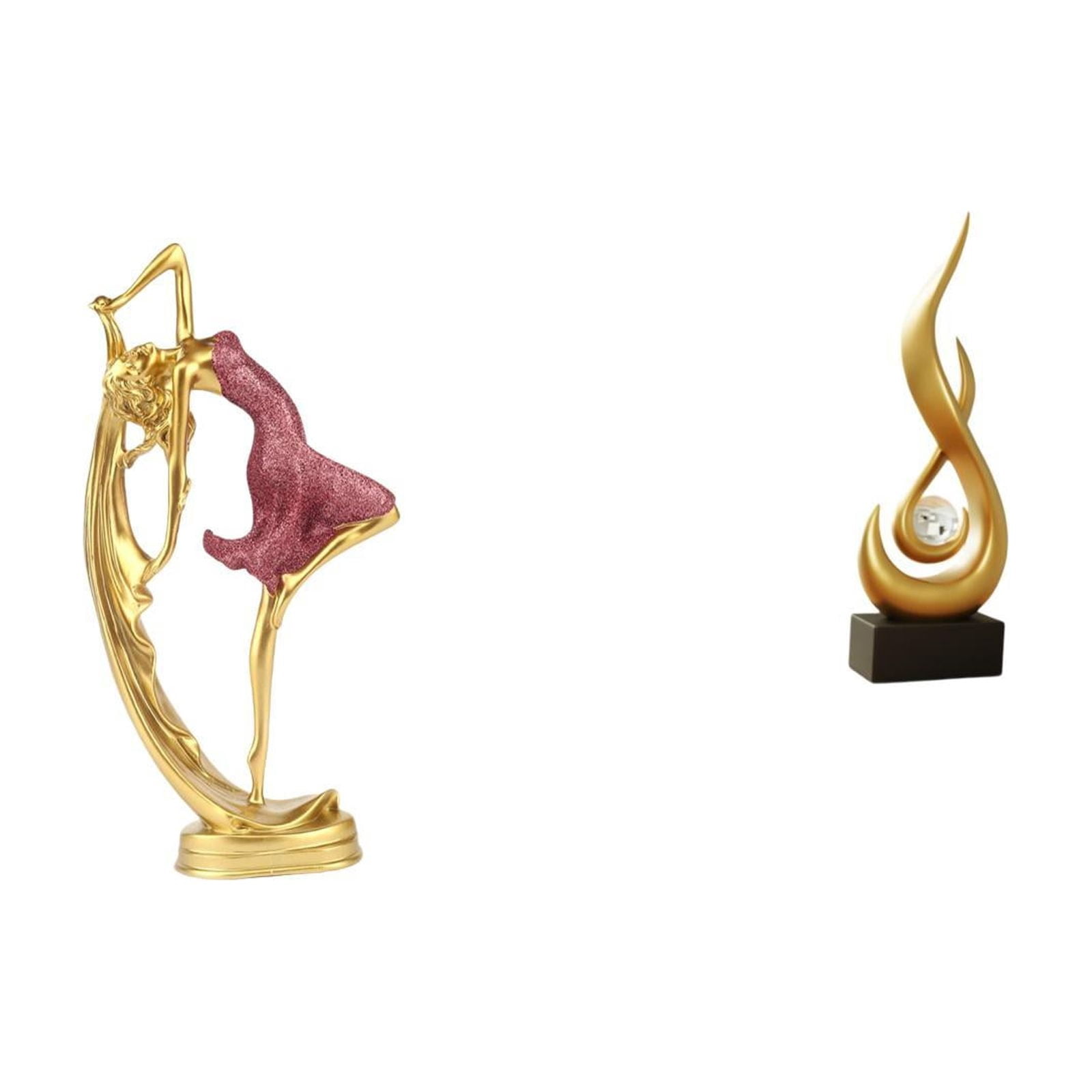 Dancing Girl Statue Ballet Figurine Abstract Fire Sculpture Resin ...