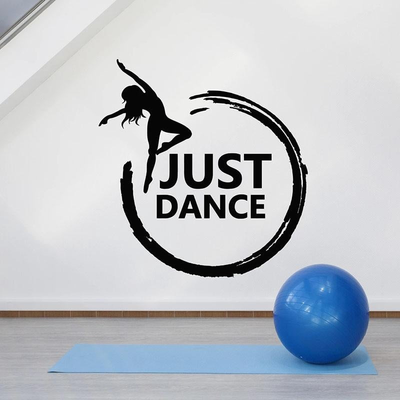 Dancing Girl Wall Decal Dance Club Studio Interior Decor Door Window ...