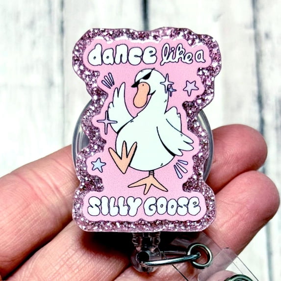 Dancing Goose Badge Reel, Silly Goose Badge Reel, Goose Badge Holder ...