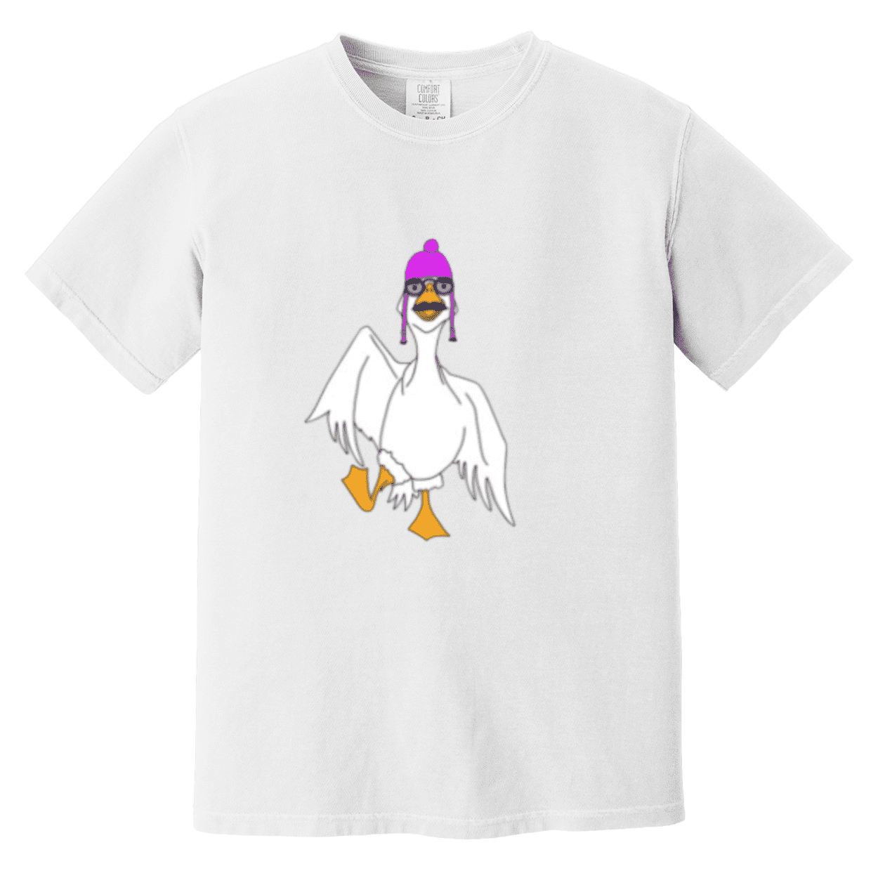 Dancing Goose Cartoon Funny Bird Illustration Graphic Comfort Color T ...
