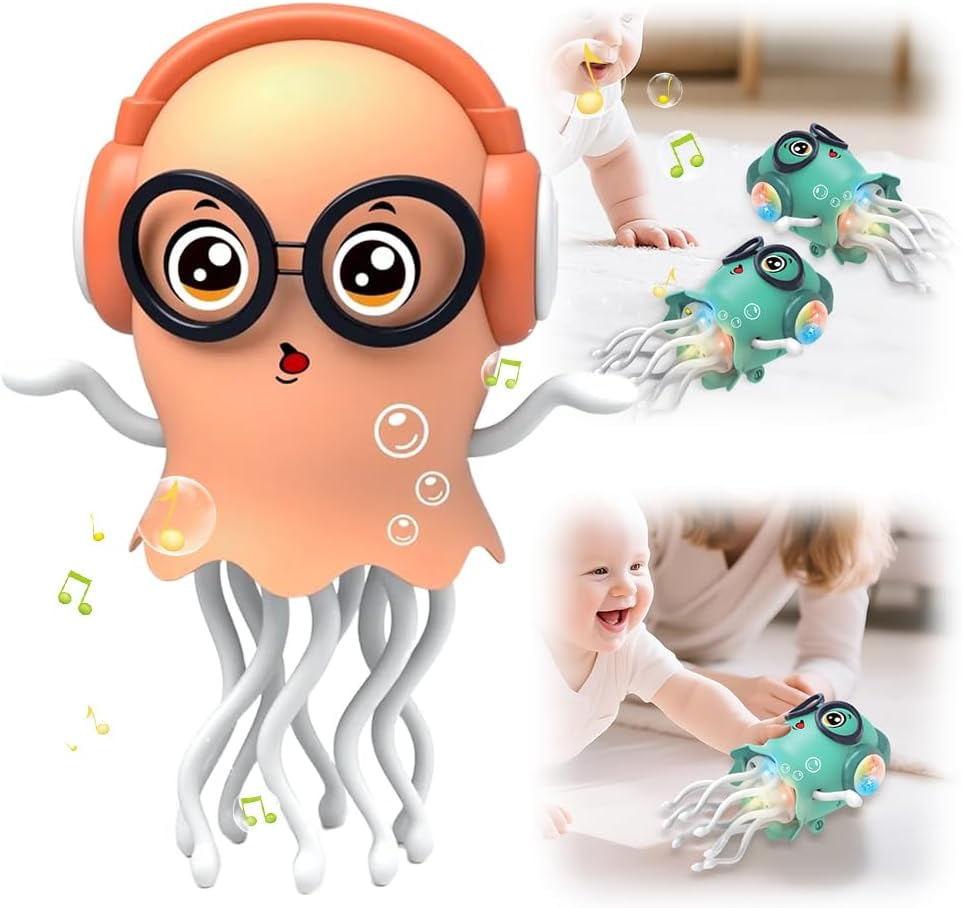 Dancing Jellyfish Baby Toy,Tummy Time Toys for Kids, Magic Electric ...