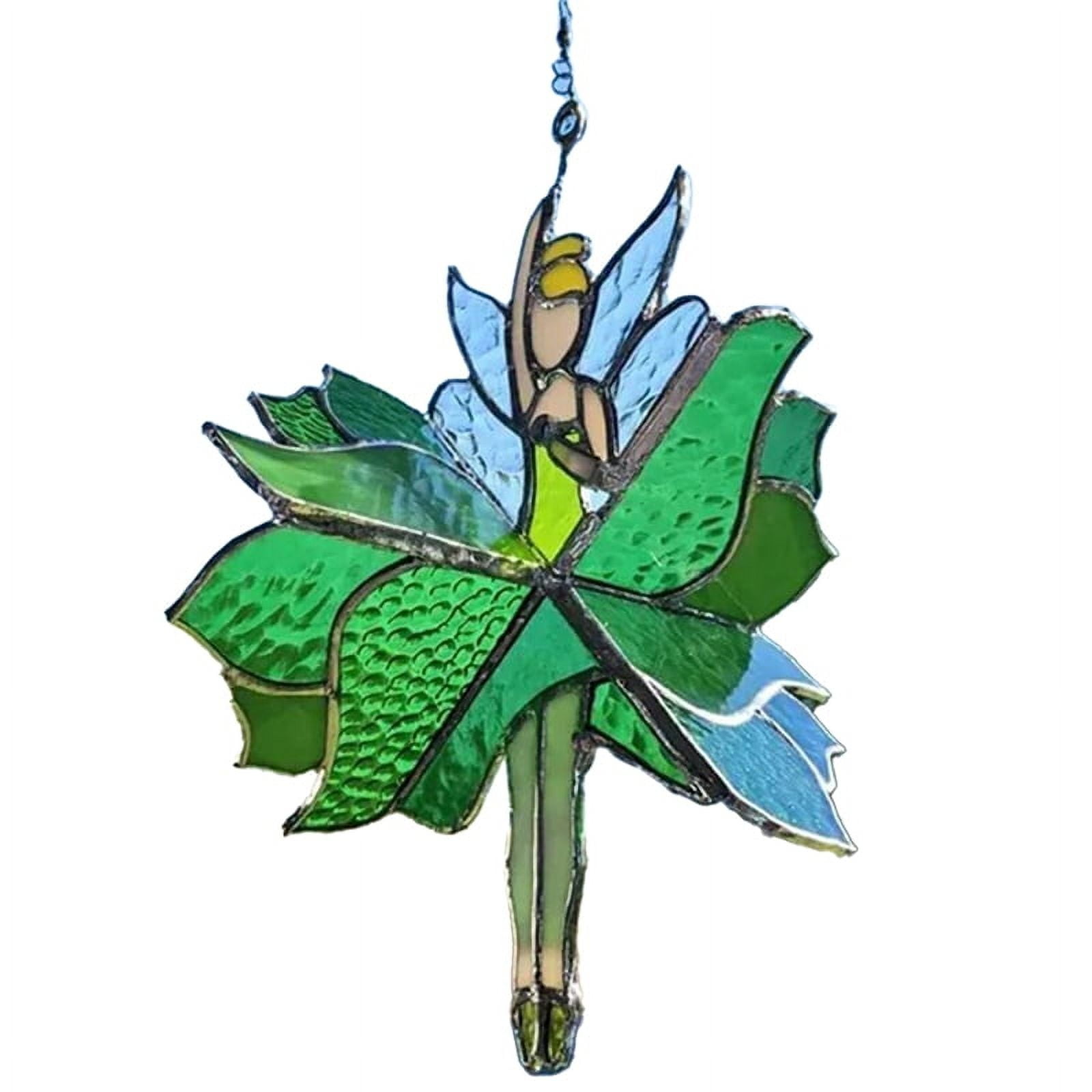 Dancing Lady Stained Glass Spinner Outdoor Hanging Decor Garden ...