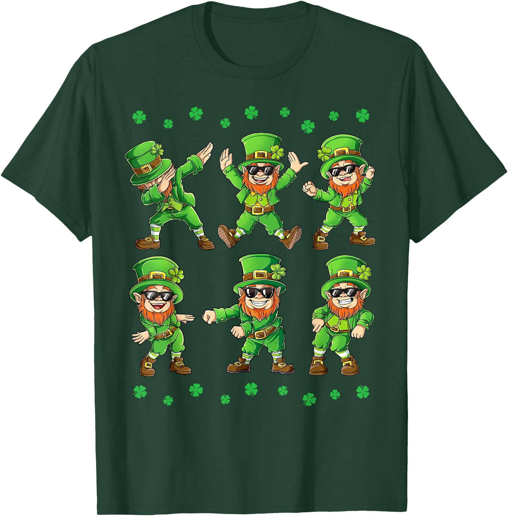 Dancing Leprechauns St Patrick's Day Boys Girls Men Dabbing T-Shirt,Maroon Color,Size XL ...