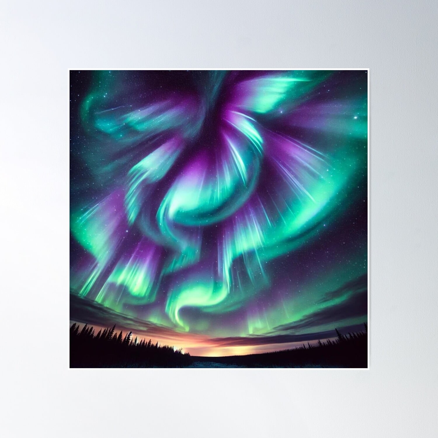 Dancing Lights Of The Northern Sky Poster Wall Art, Modern Wall Decor ...
