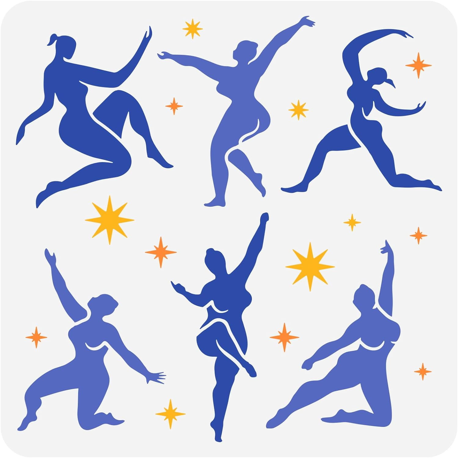 Dancing with Matisse Painting Stencil 11.8x11.8inch Reusable Dancer ...