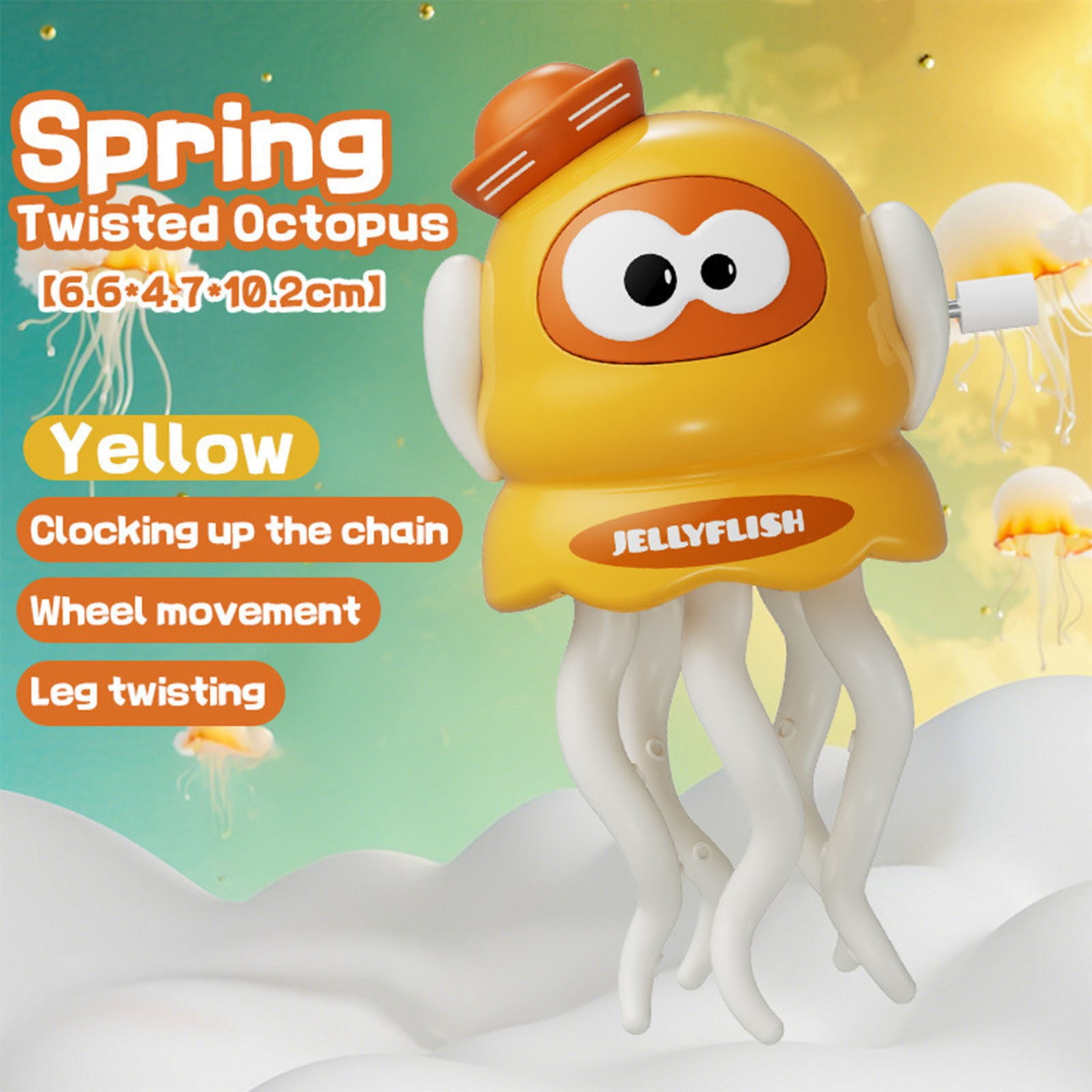Dancing Octopus Toy,Crawling Jellyfish Tummy Time Toy,for 3 4 5 6 Year ...