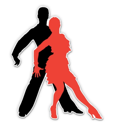 Dancing Pair Latin Dancers Salsa - 5" Vinyl Sticker - For Car Laptop I ...