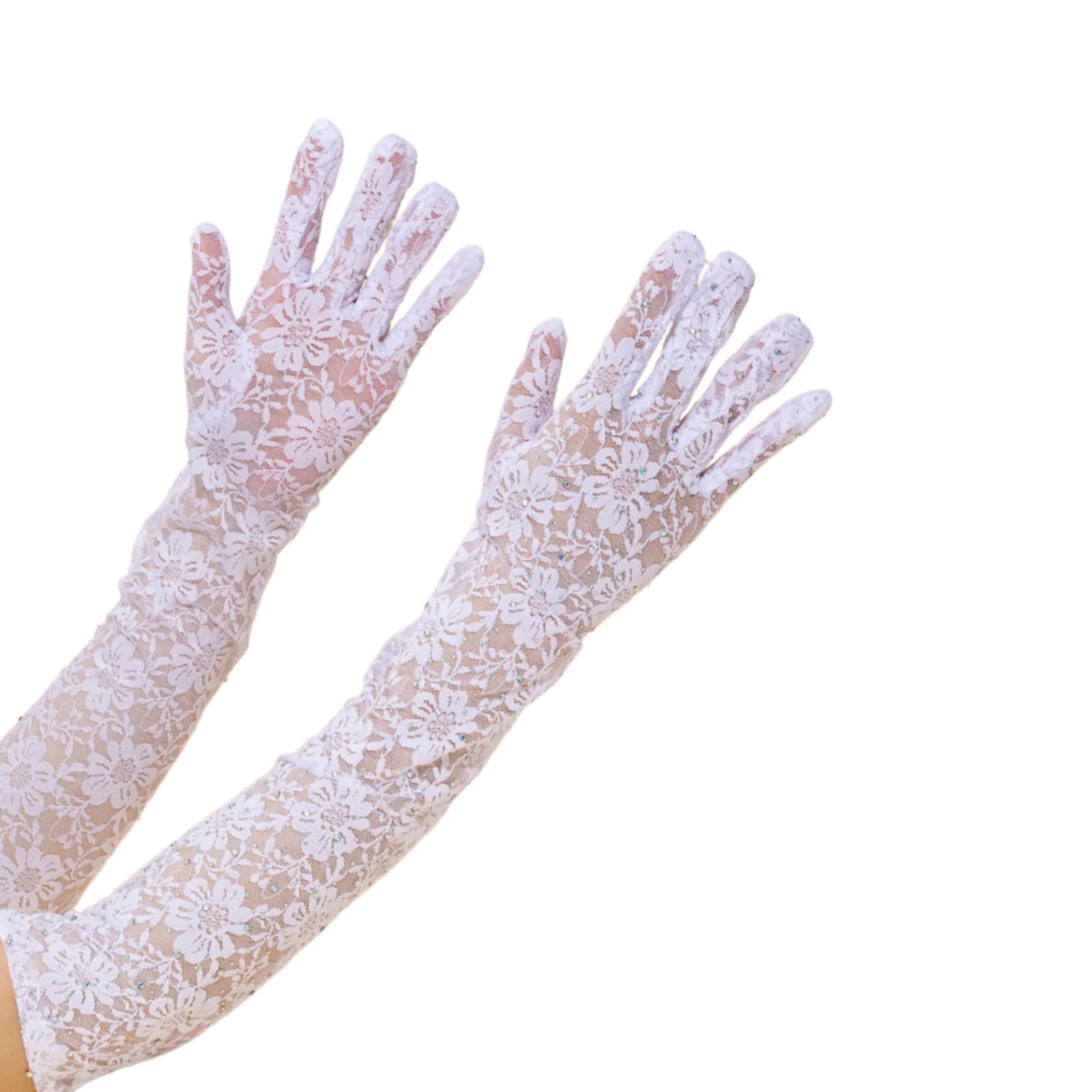 Dancing Party Gloves Lace Mesh Gloves Festival Arm Sleeves for Formal ...