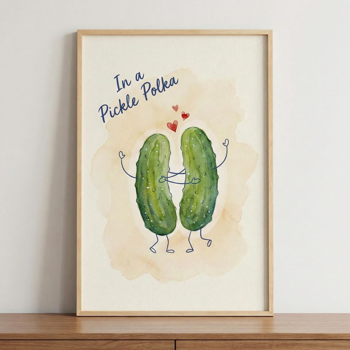 Dancing Pickles Wall Art, Pickle Polka Kitchen Decor, Whimsical Foodie ...