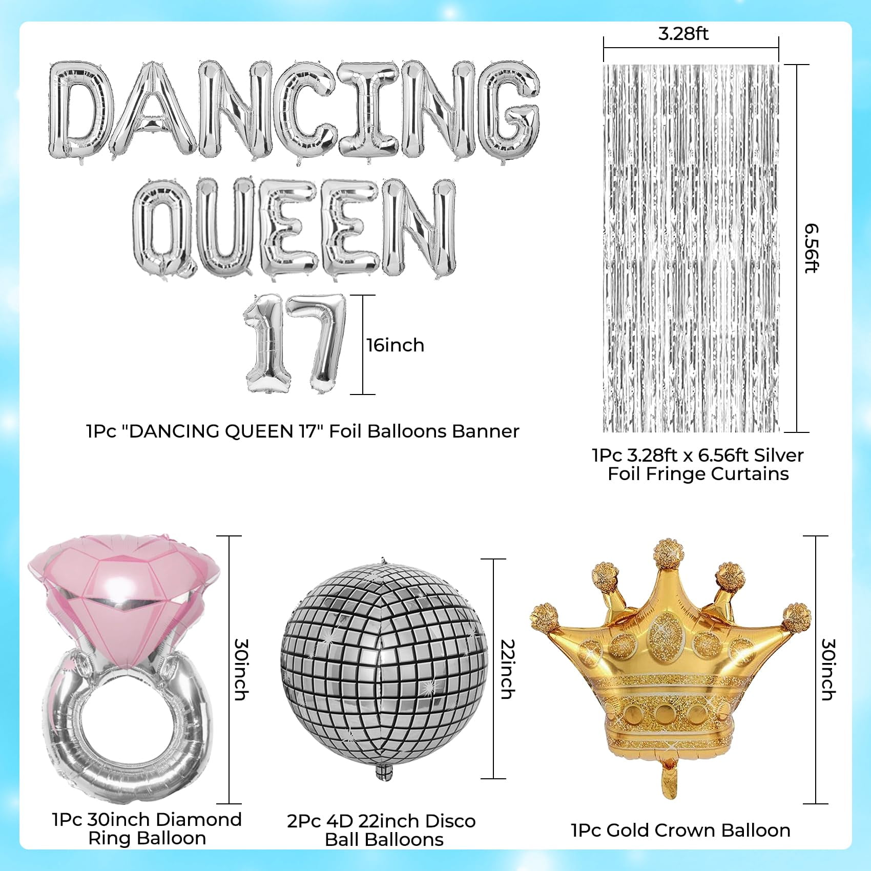Dancing Queen Party AJH3 Decorations 17 Birthday Decorations For 17th Birthday Decorations For ...