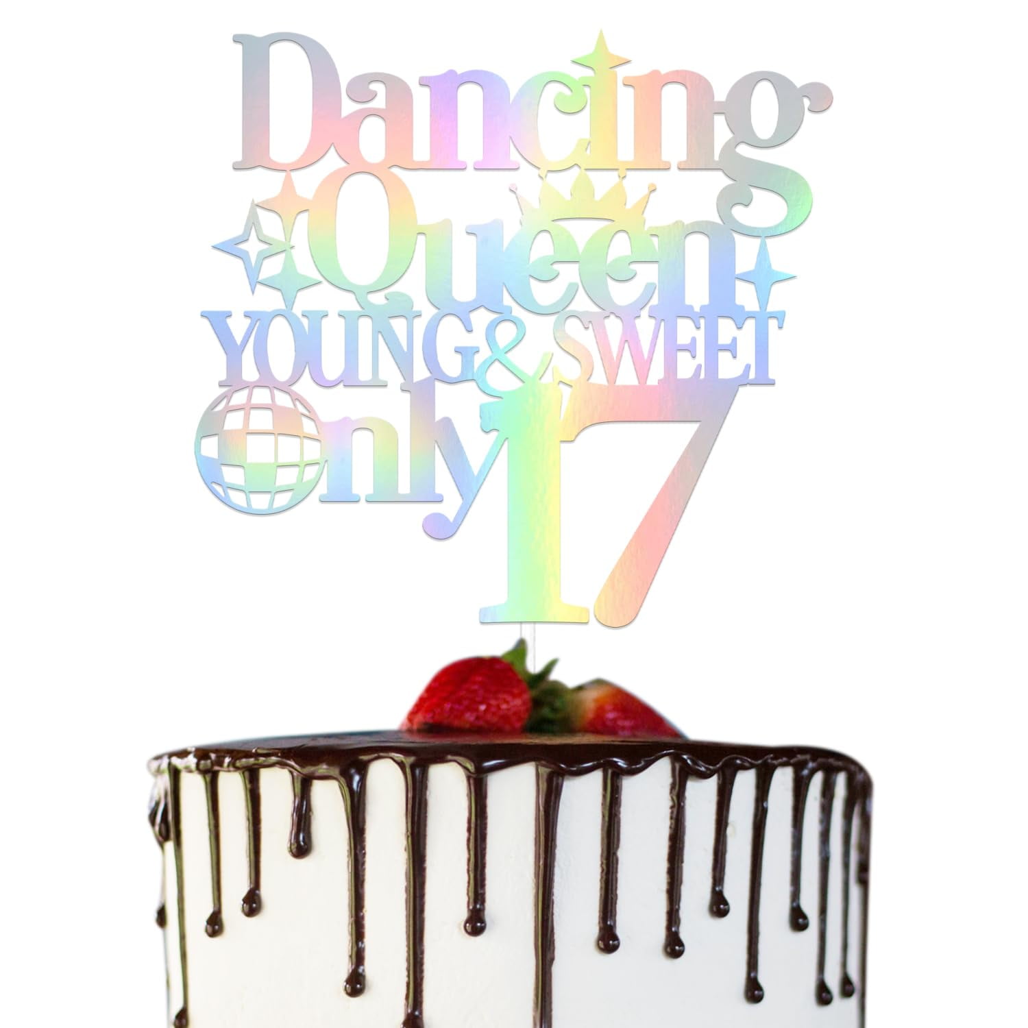 Dancing Queen Young PresNok & Sweet Only 17 Cake Toppers 17th Birthday Decorations for Girls ...