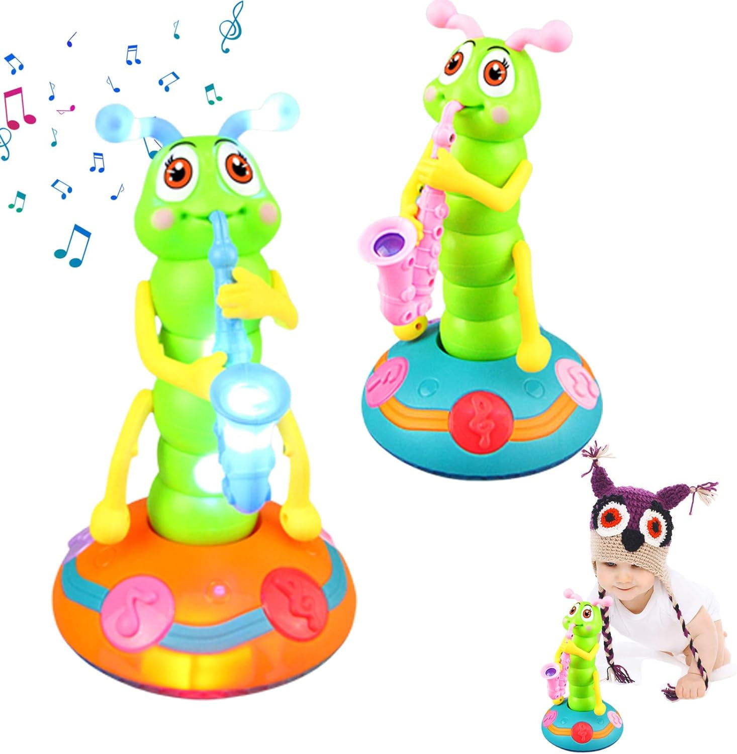 Dancing Saxophone Caterpillar, 2025 New Electric Caterpillar Dance Toy ...