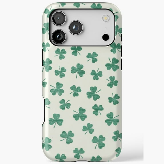 Dancing Shamrocks On Cream Background iPhone Case 11 through 17 Pro Max ...