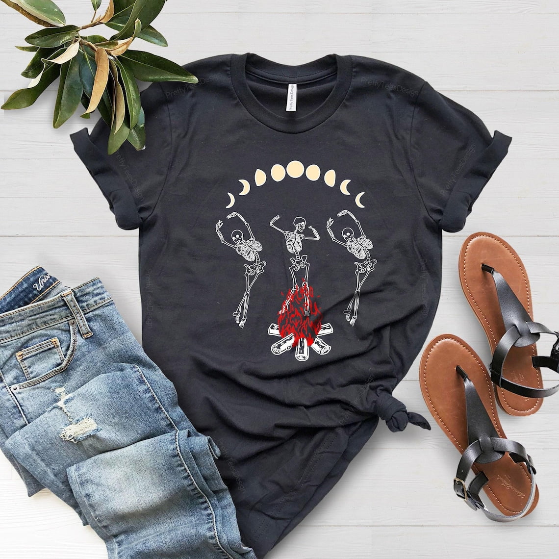 Dancing Shirt, Moon Periods Shirt, Gothic Tee, Mystic Moon Phase Shirt ...