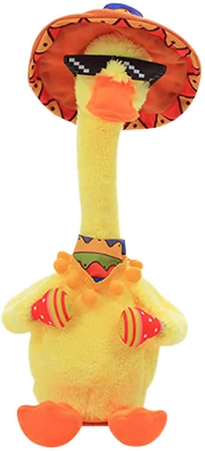 Dancing Singing Duck Plush Interactive Toy Recording Lighting Stuffed ...