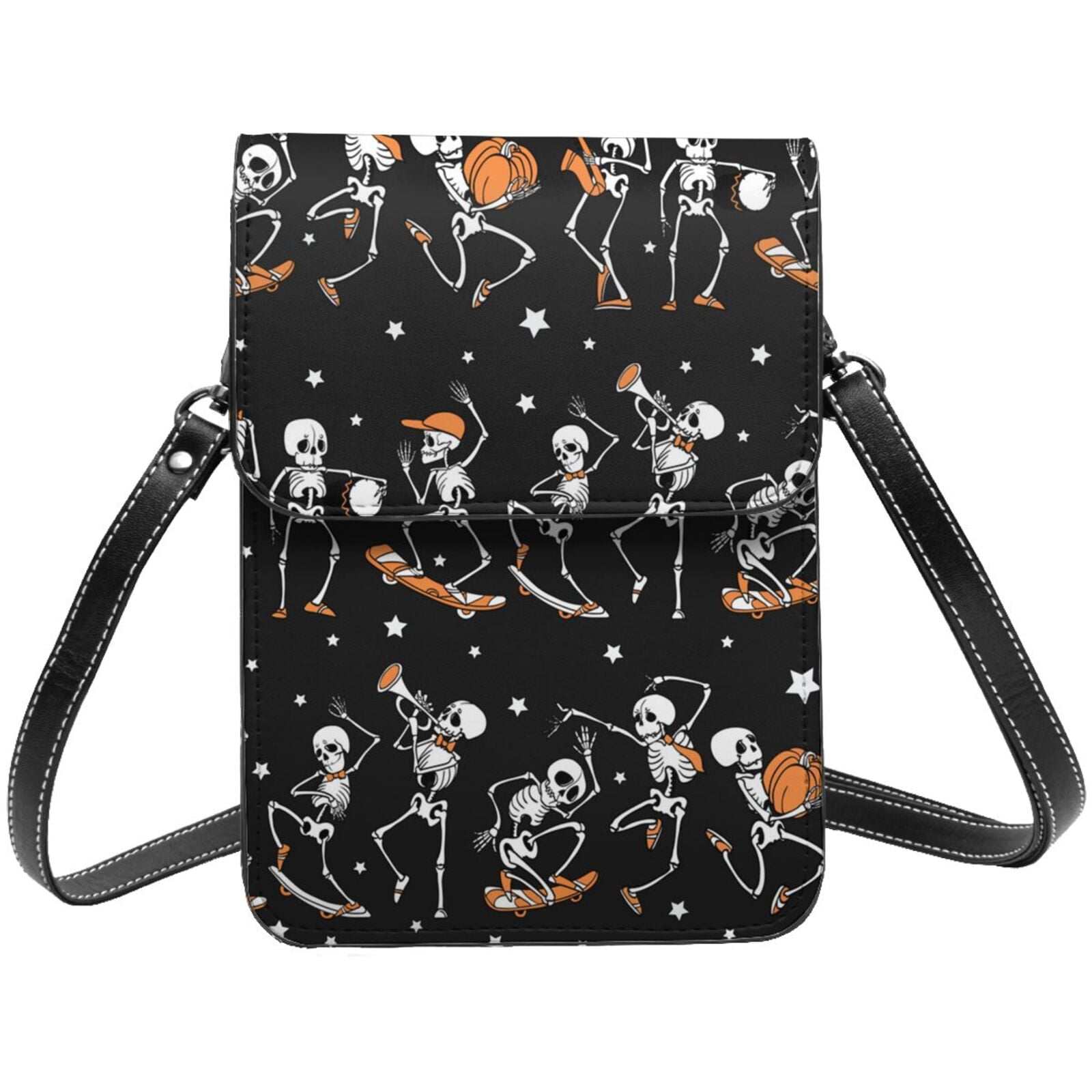 Dancing Skateboarding Skull Skateboard Cell Phone Purse Small Crossbody ...