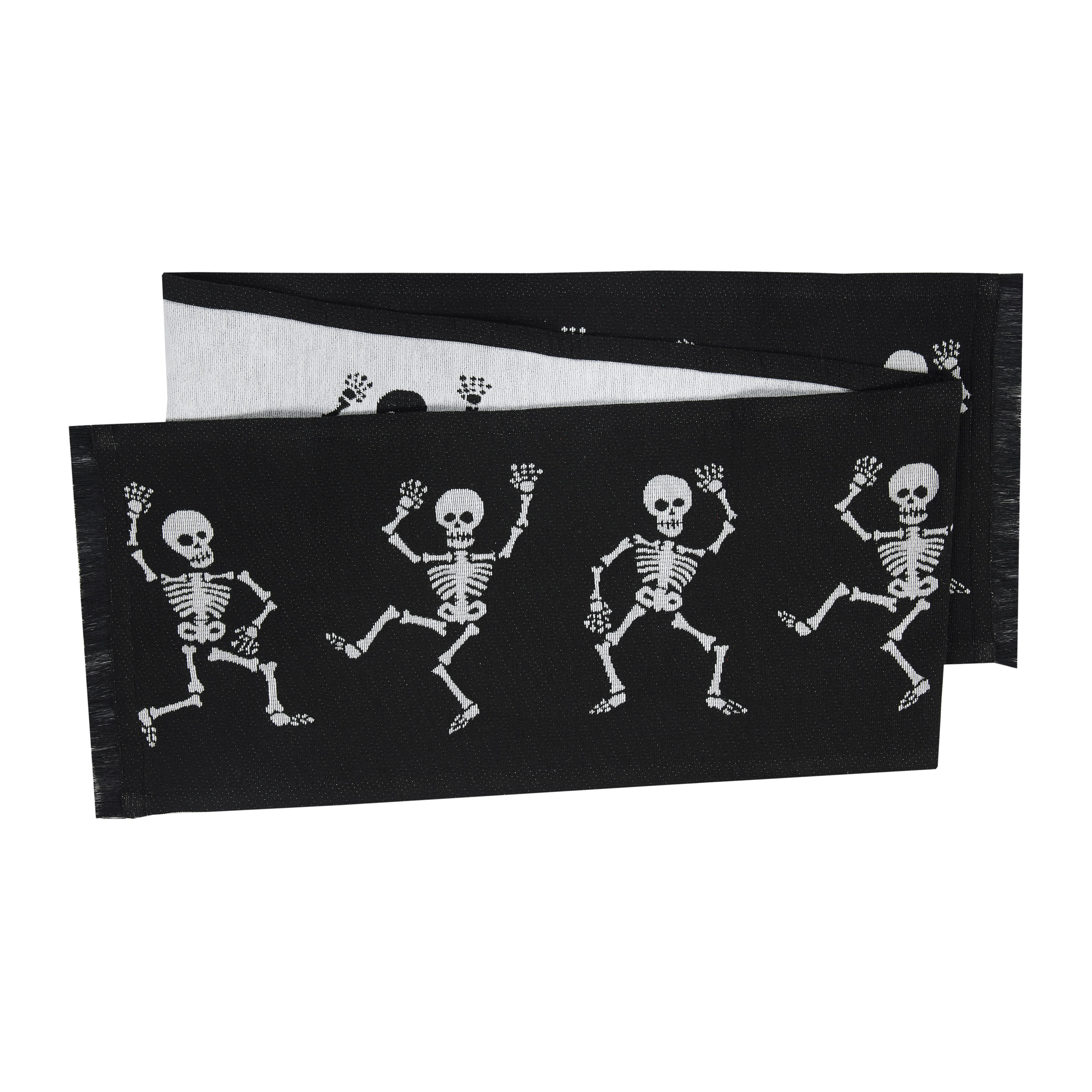 Halloween Dancing Skeleton 13" x 72" Table Runner - 93% Cotton, 7% ...