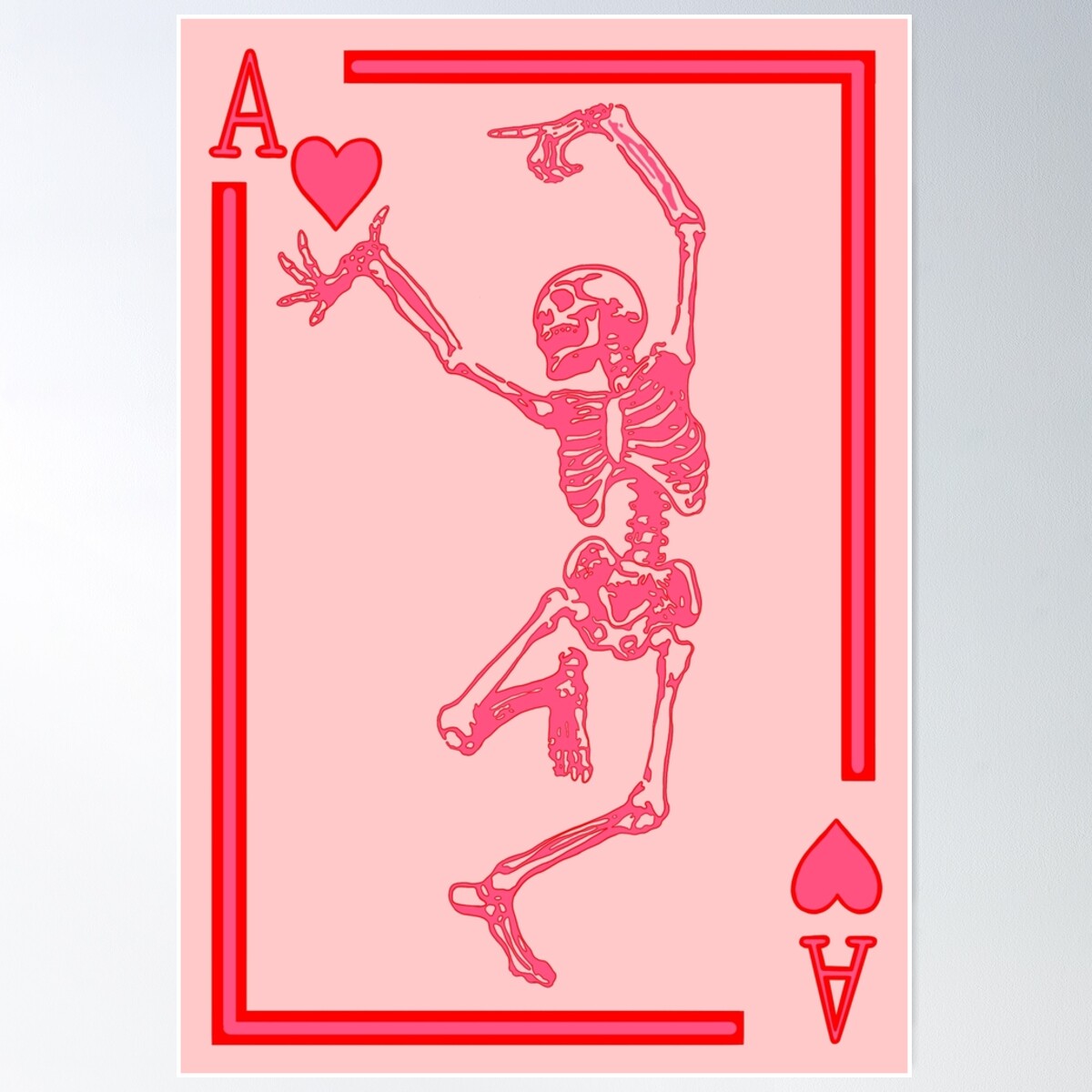 Dancing Skeleton Ace Card Poster Wall Art, Modern Wall Decor For Living ...