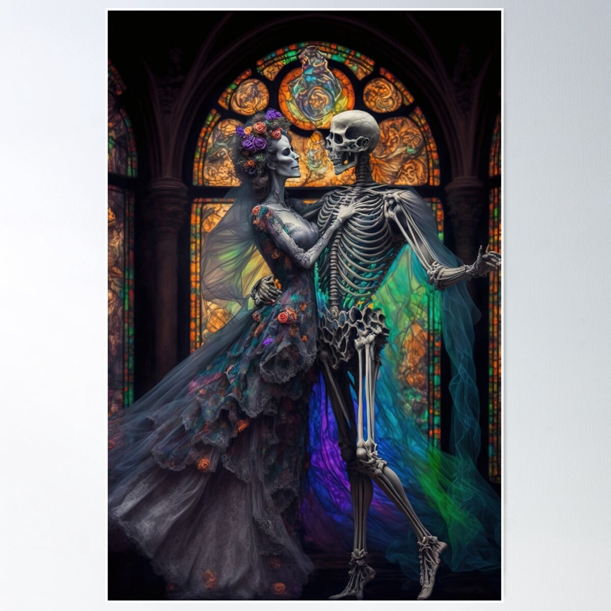 Dancing Skeleton Couple In Love Valentines, Wedding, Anniversary ...
