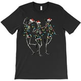 Dancing Skeleton Funny Christmas Lights St. Nick Hat Holiday Graphic ...