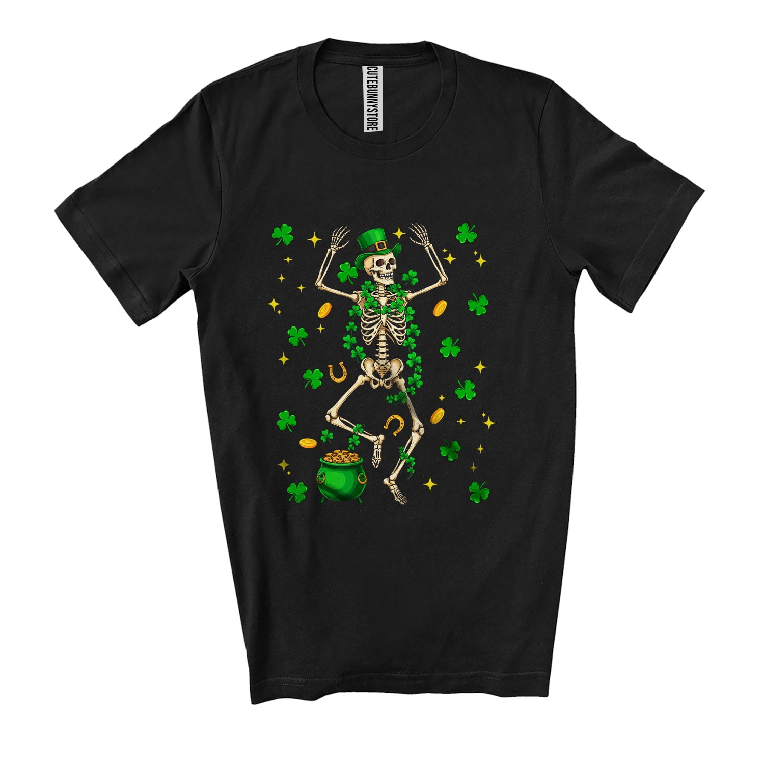 Dancing Skeleton; Humorous St. Patrick's Day Lucky Shamrock Irish Lover ...