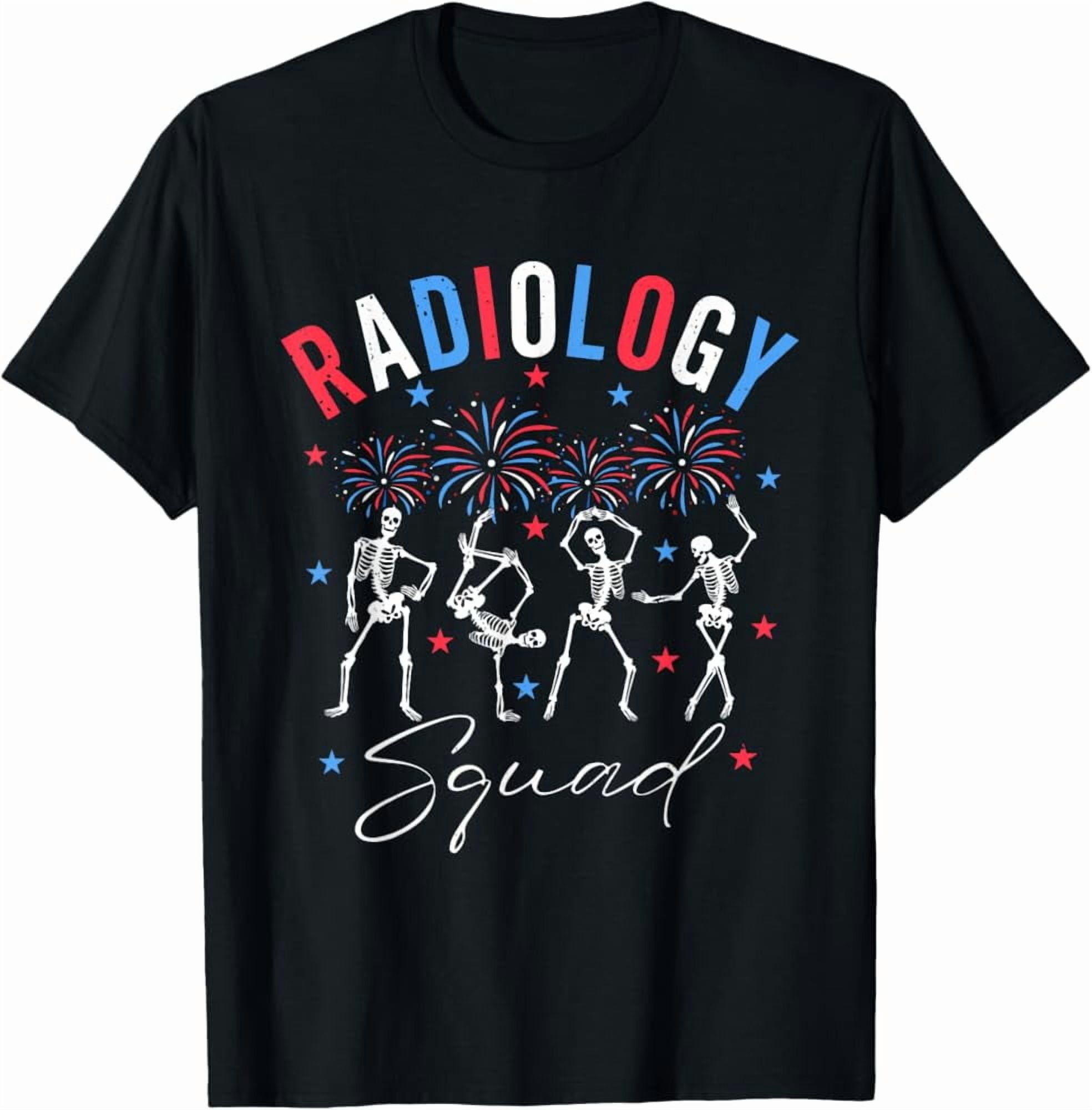 Dancing Skeleton Radiology X-Ray Tech Patriotic 4Th Of July T-Shirt ...