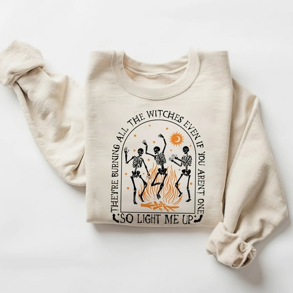 Dancing Skeleton Shirt, They're Burning All The Witches Shirt, Witchy ...