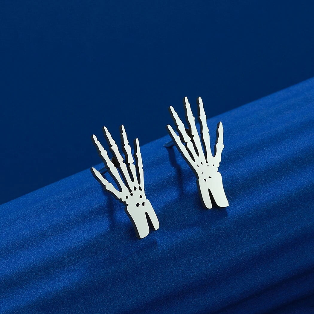 Dancing Skeleton Svg Earring Skeleton Hands Svg Stud Earrings Skeleton ...