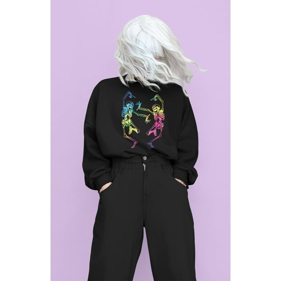 Dancing Skeleton T-Shirt - Spooky Season Halloween Crewneck Skeleton T ...