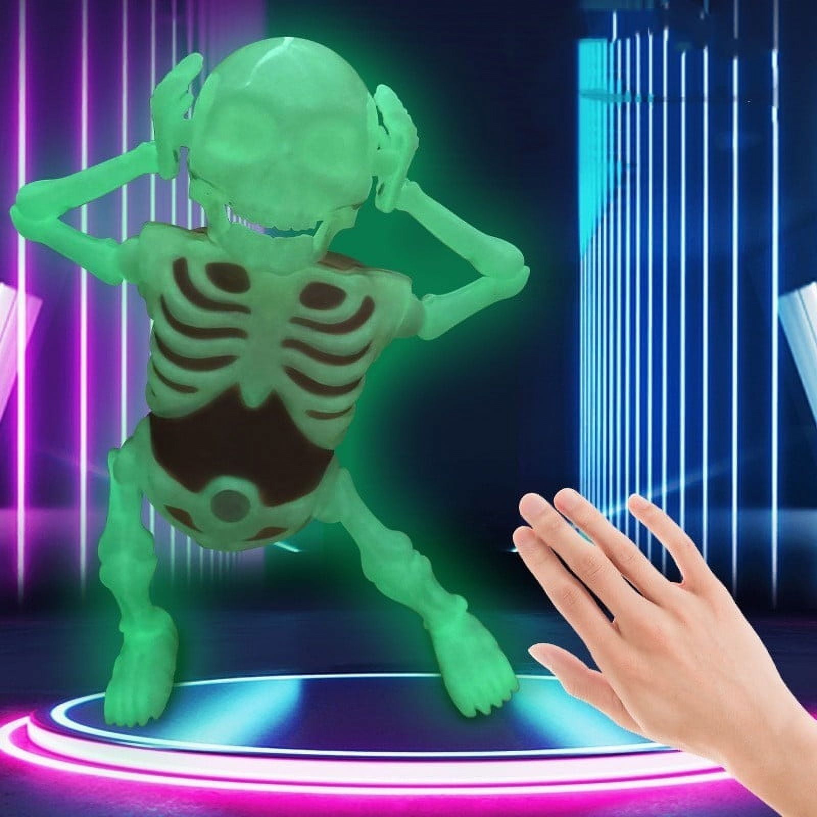 Dancing Skeleton Toy with Light & Sound Effects, Spooky Halloween Decor ...