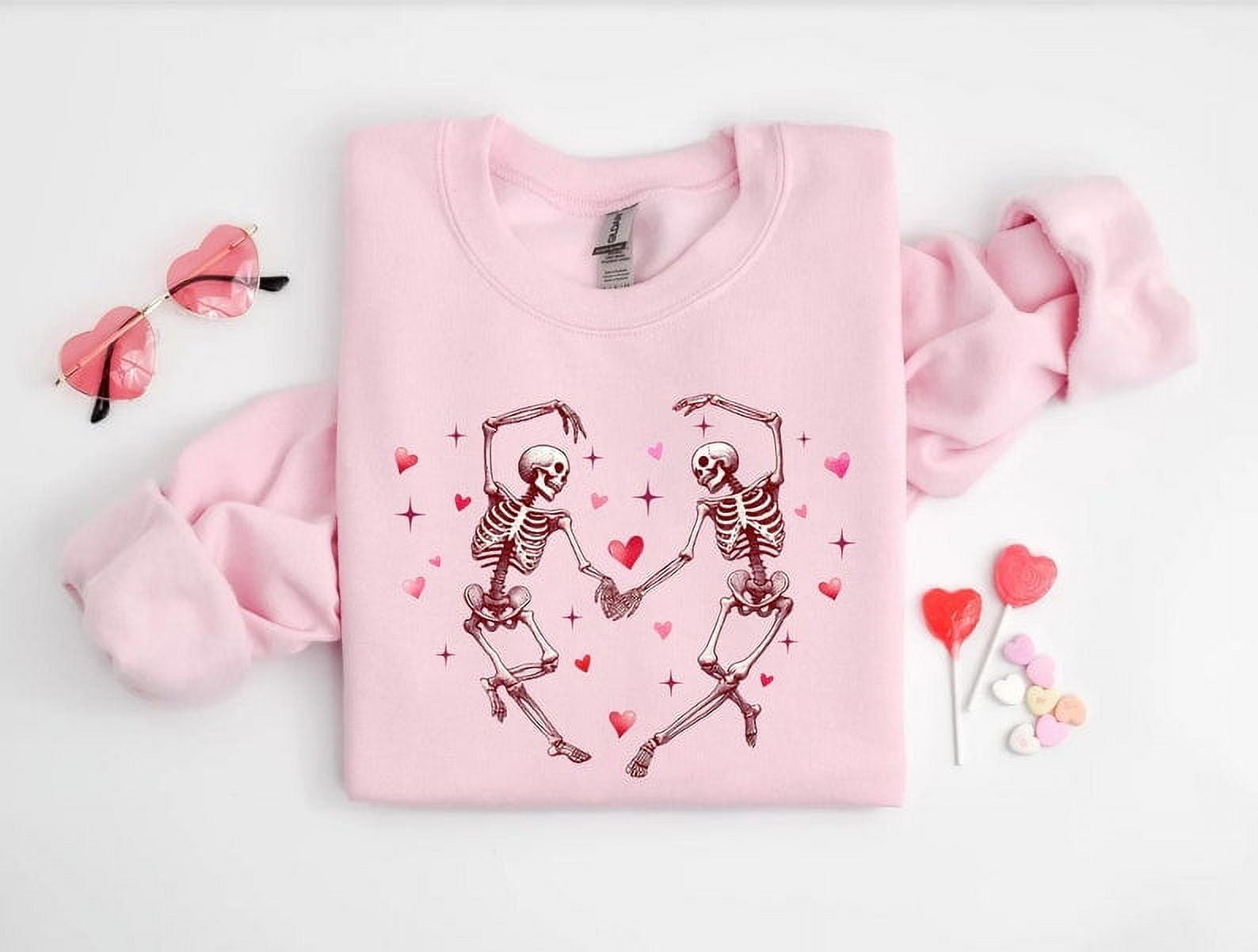 Dancing Skeleton Valentines Shirt, Skeleton Love Shirt, Skeleton Heart ...