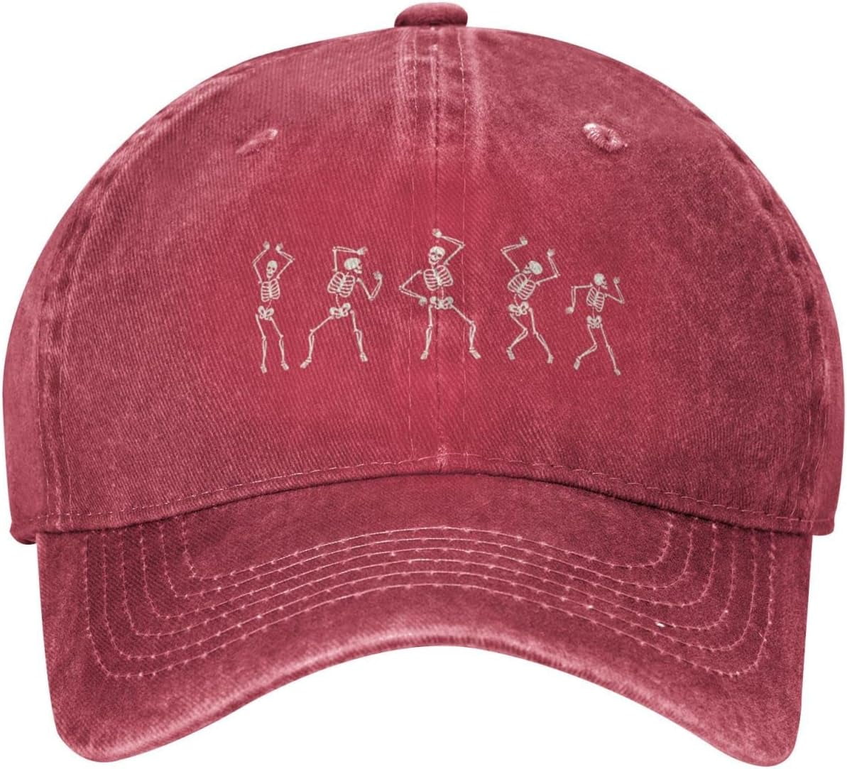 Dancing Skeletons Funny Distressed Adjustable Washed Denim Mens Dad ...