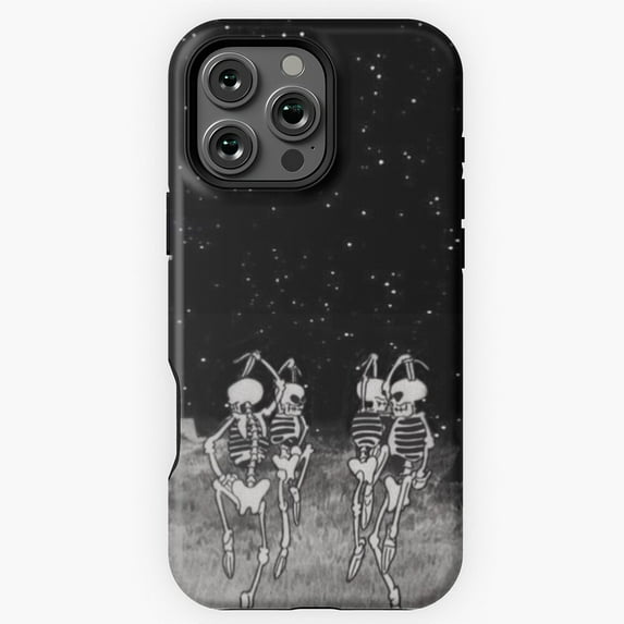 Dancing Skeletons Funny Pattern Art iPhone Case 17 16 15 14 13 12 11 ...