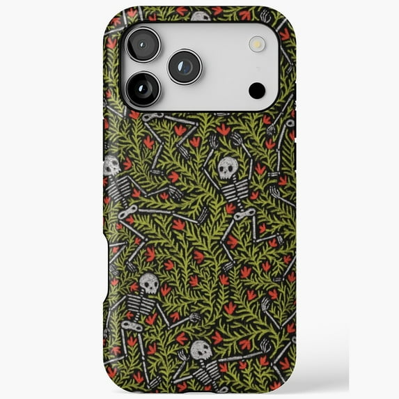 Dancing Skeletons Gothic Pattern Case Compatible with iPhone 11-17 Pro ...