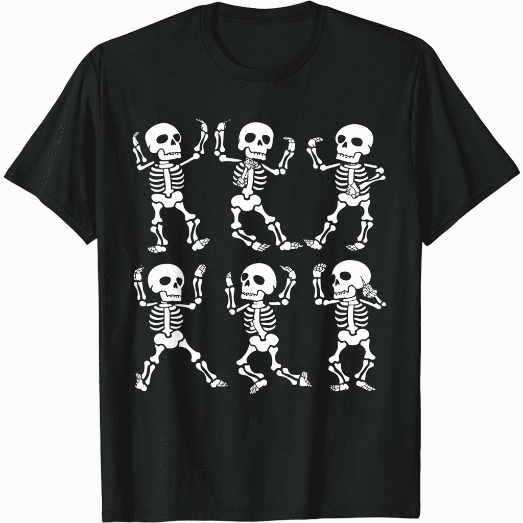 Dancing Skeletons Halloween Dance Poses Skeleton Dancer T-Shirt ...