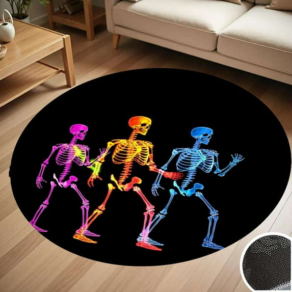 Dancing Skeletons Round Carpet Living Room Bedroom Home Decoration ...