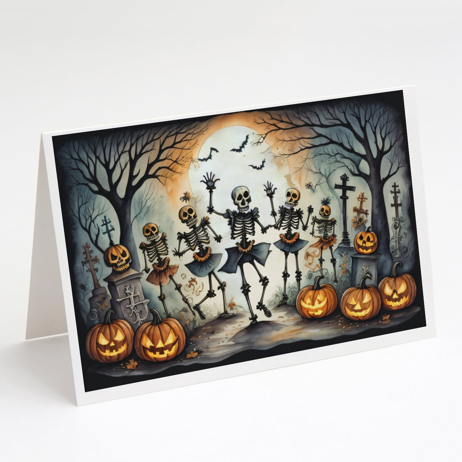 Dancing Skeletons Spooky Halloween Greeting Cards and Envelopes Pack of ...