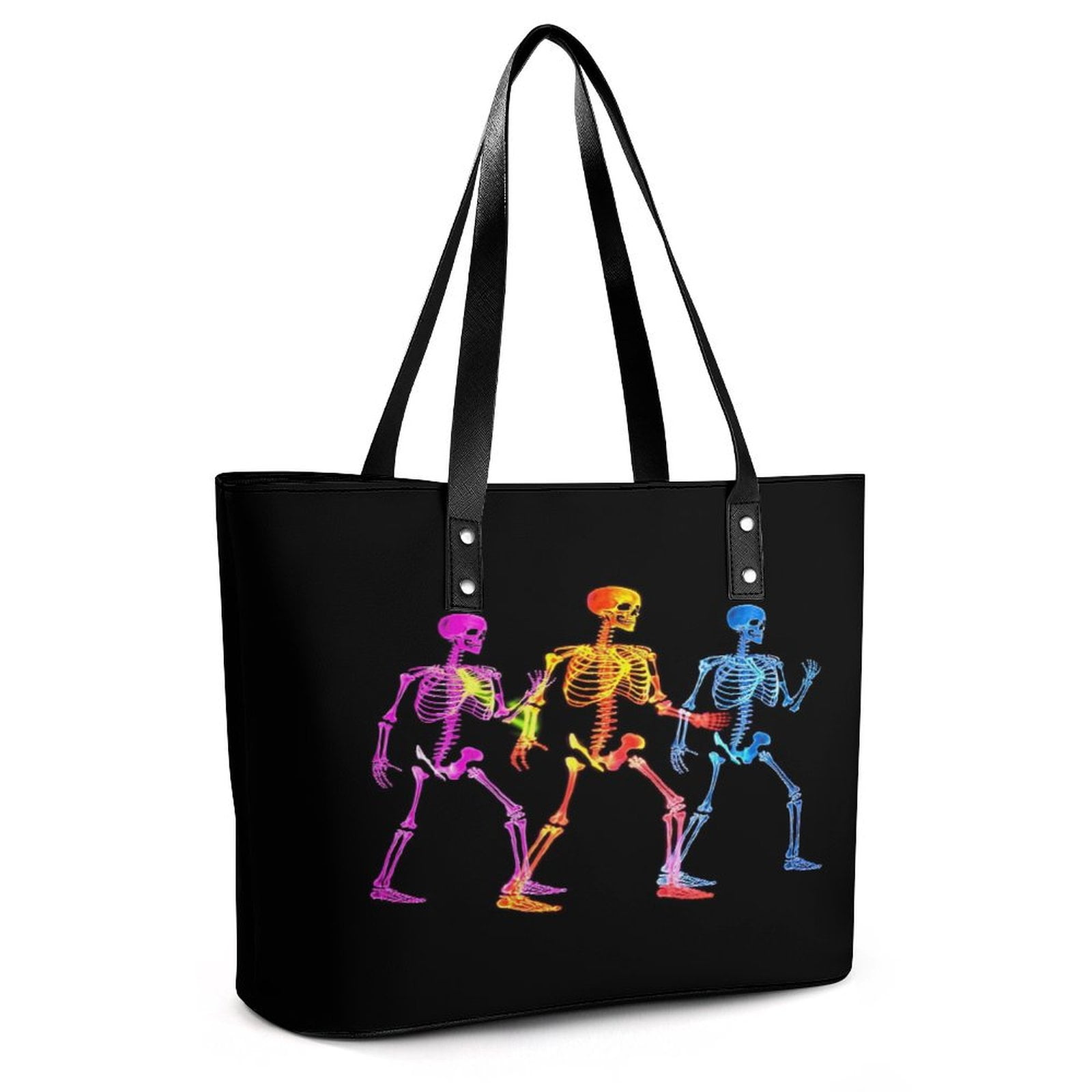 Dancing Skeletons Woman Leather Handbags Large Tote Bag Fashion ...
