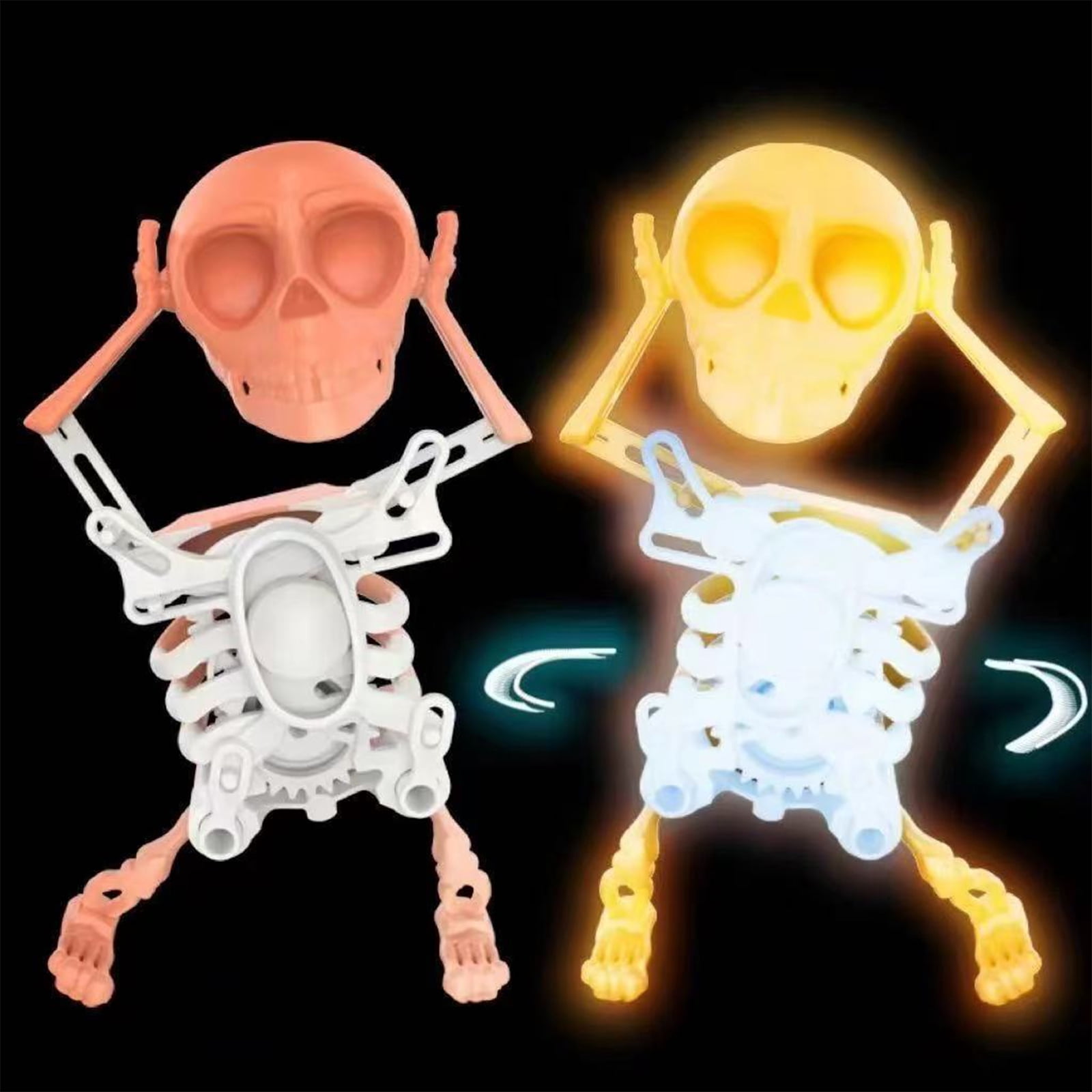 Dancing and Swinging 3D Skull Toy, Halloween Wind up Walk Skeleton ...