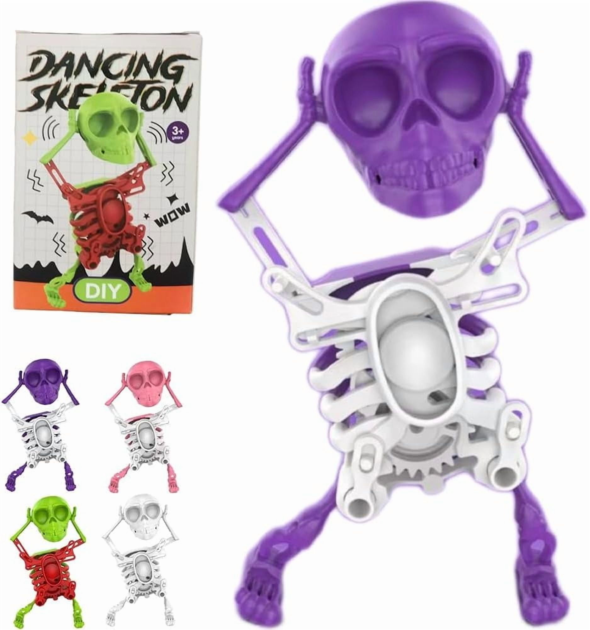 Dancing and Swinging 3D Skull Toy, Halloween Wind up Walk Skeleton ...
