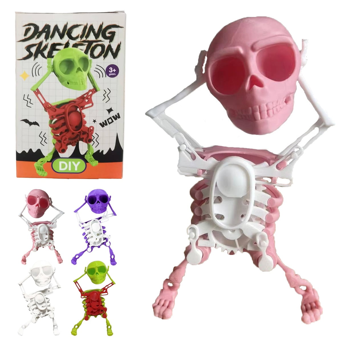 Dancing and Swinging 3D Skull Toy with Light,Glowing Eyes Halloween ...