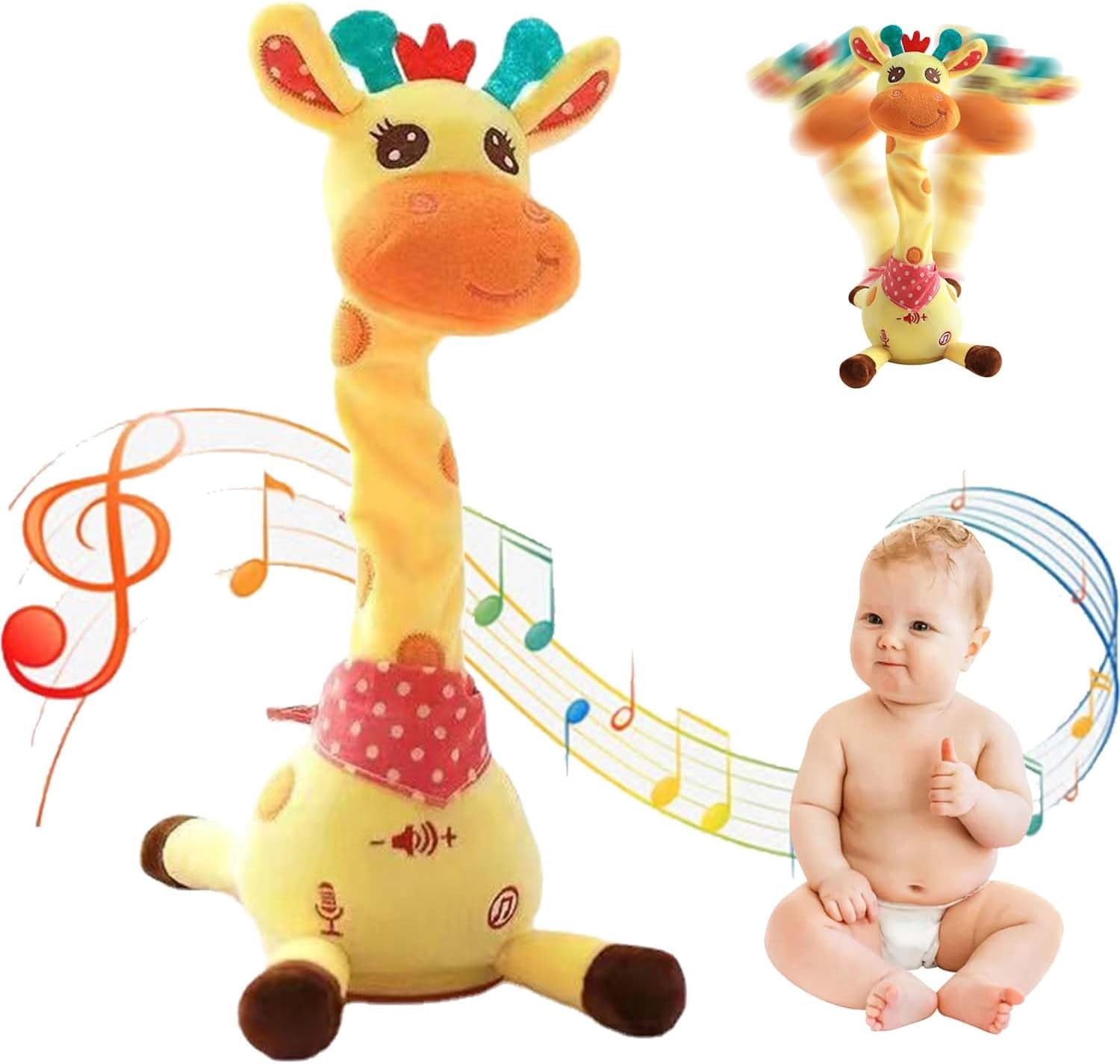 Dancing Talking Giraffe Toy, Plateaudoe Singing Stuffed Animal with ...