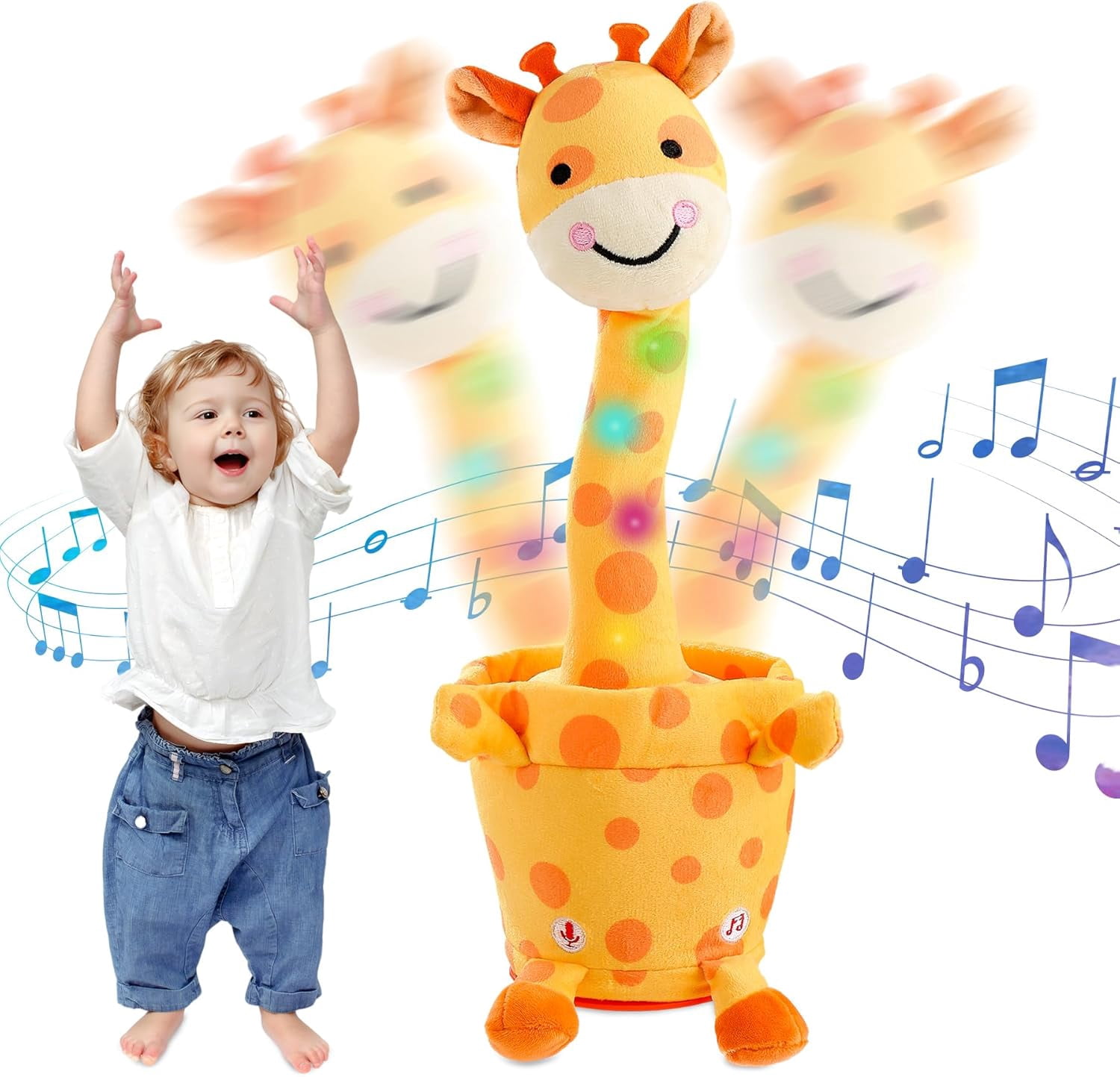 Dancing Talking Giraffe Toy, Stuffed Animal Baby Toy Repeating What You ...