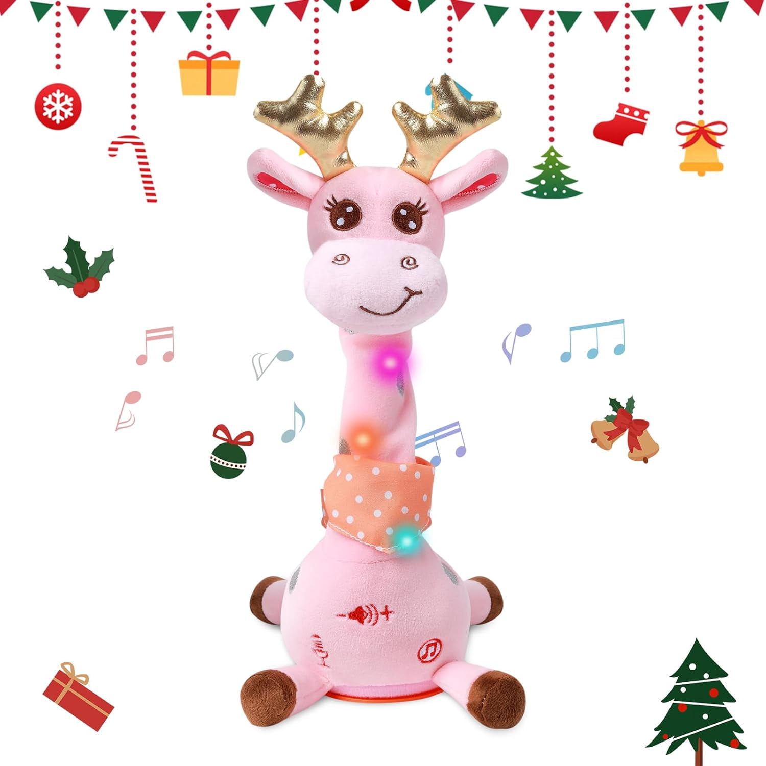 Dancing Talking Singing Giraffe Stuffed Plush with Golden ,Interactive ...