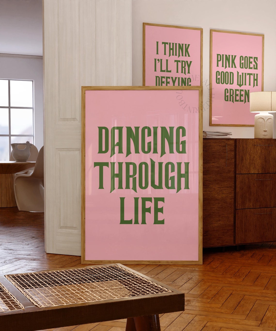 Dancing Through Life Print, Pink Wicked, Elphaba and Glinda Quote Wall ...