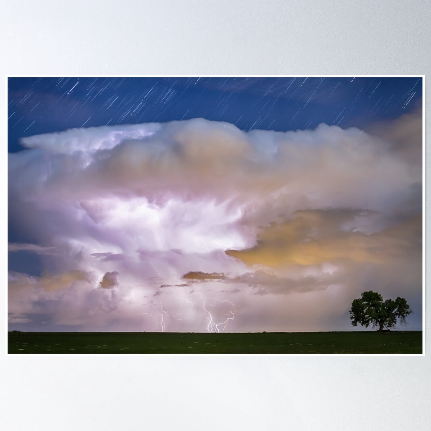 Dancing Thunderstorm Cell On The Horizon Poster Wall Art, Modern Wall ...