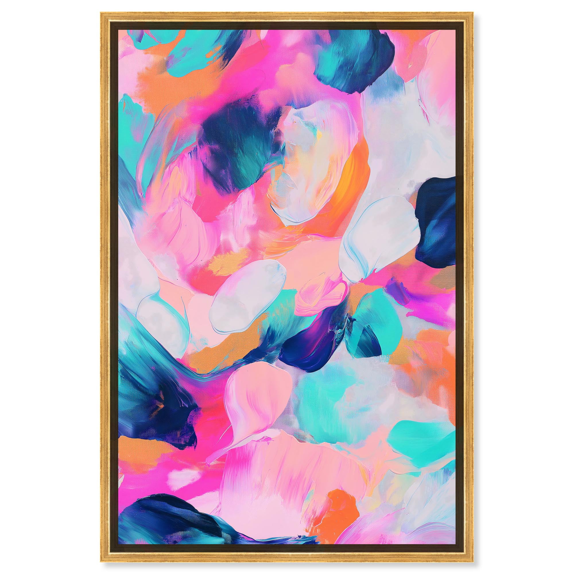 Dancing Tones II Canvas Modern Color Abstract by Art Remedy, Gold Frame ...