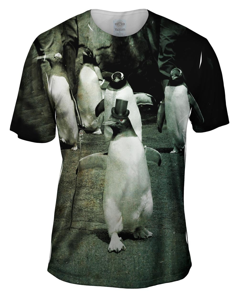 Dancing Top Hat Penguin Mens T-Shirt All Over Print - Walmart.com